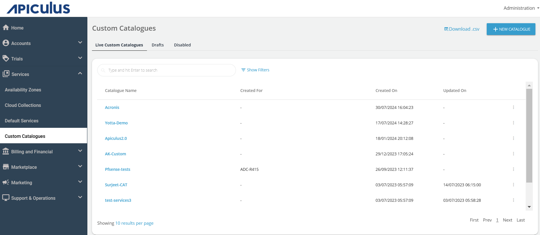 Assigning Custom Catalogues to Customers | Apiculus Technical Documentation