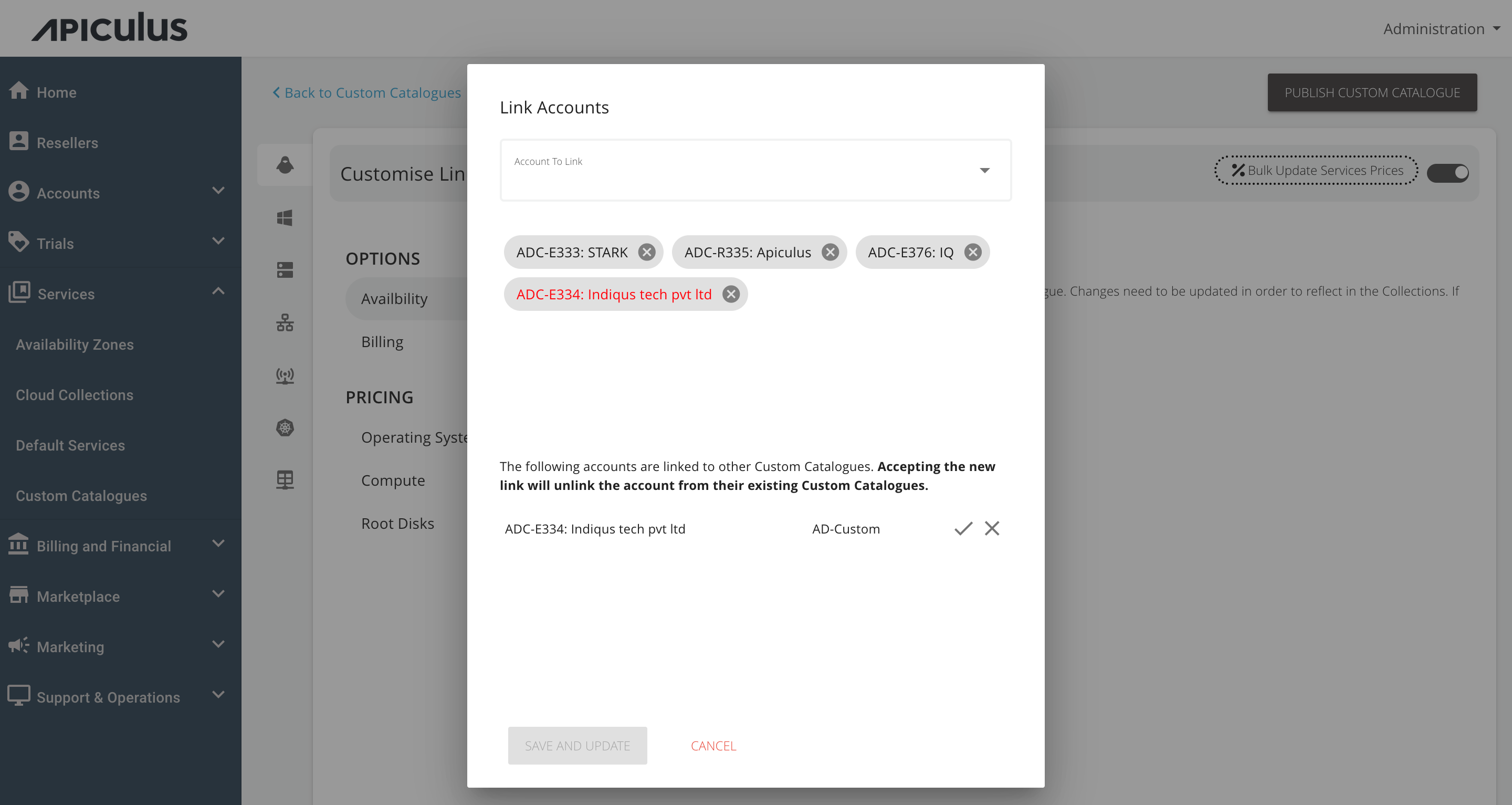 Assigning Custom Catalogues to Customers | Apiculus Technical Documentation